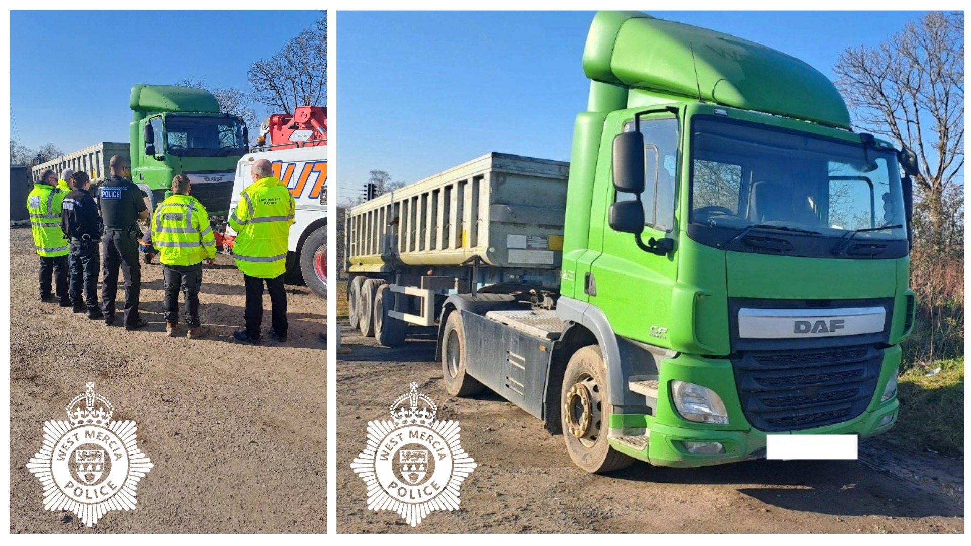 Large construction vehicle and HGV seized during illegal waste site ...